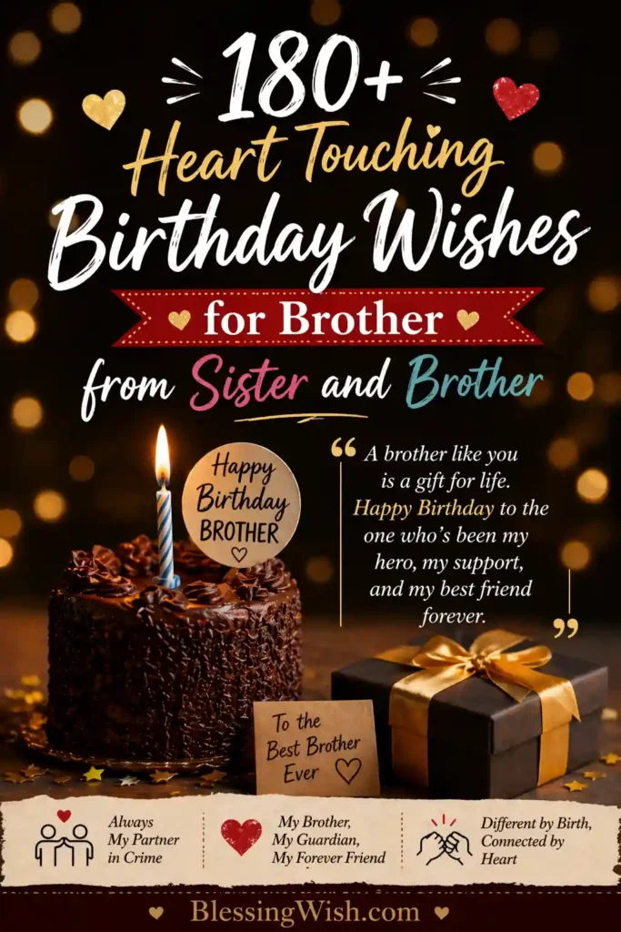 180+ Heart Touching Birthday Wishes For Brother From Sister And Brother ...
